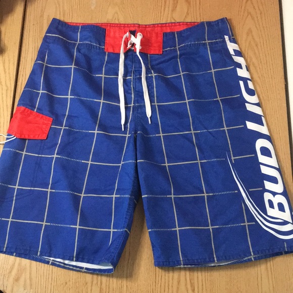 Budweiser | Swim | Mens Bud Light Swim Board Shorts Blue White Red Size ...